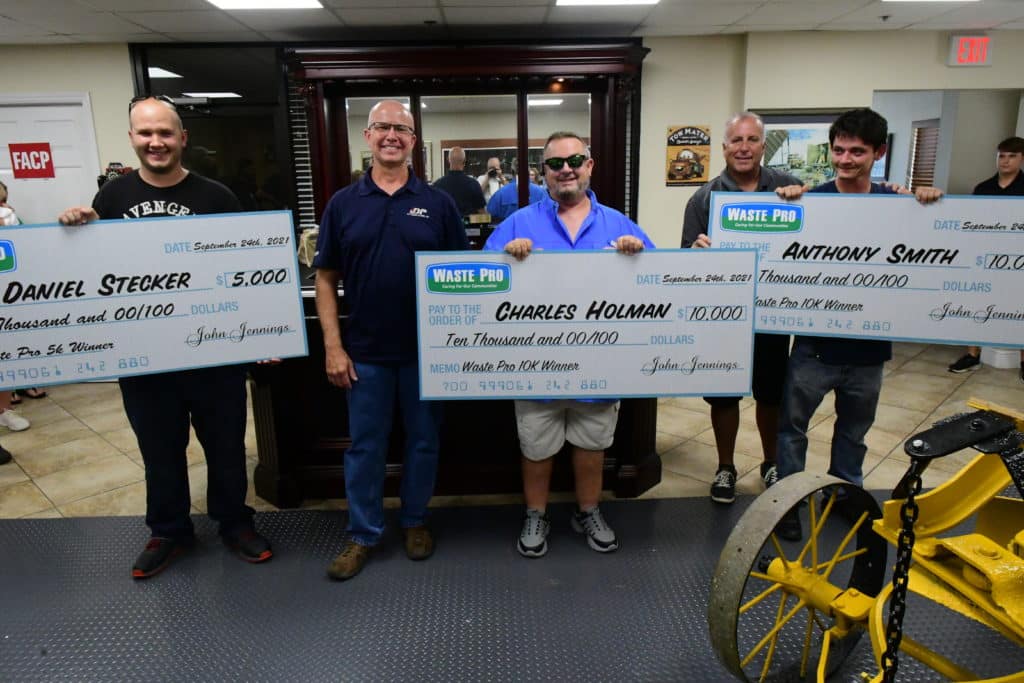 Waste Pro, J.D. Parker & Sons Celebrate $10K Award Milestone - Waste Pro