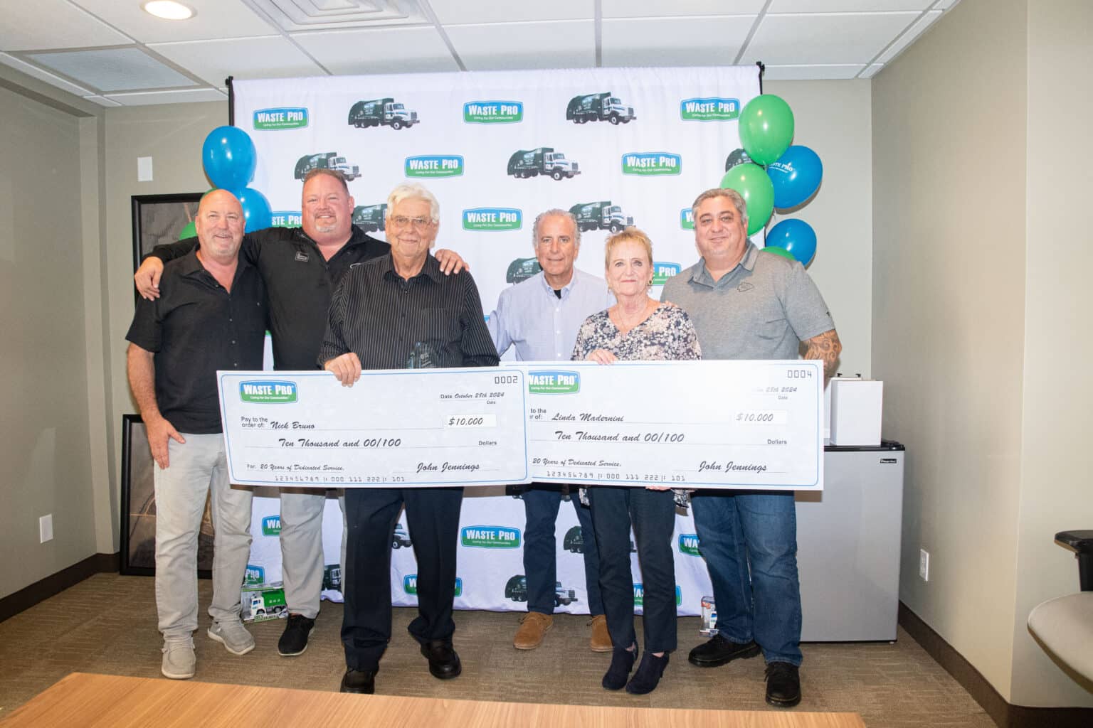 Waste Pro Awards $20,000 in Bonuses to Employees Celebrating 20 years ...